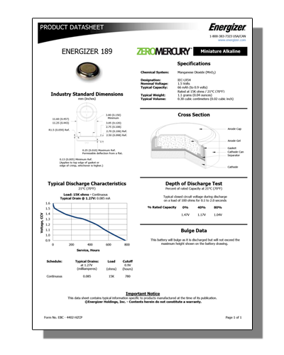 Energizer 189-BP2 - 189 Energizer Alkaline battery replaces 189, 189A ...