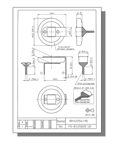 Panasonic BR1225A/HBN - BR1225A Lithium Battery Coin Cell S+ S-