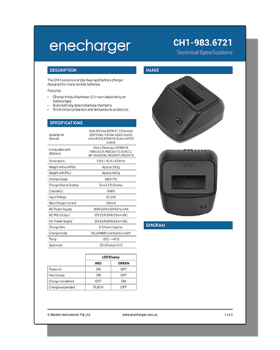 Enecharger CH1-983.6721 AC & DC Input Charger & Adaptor Plate for Hiab ...