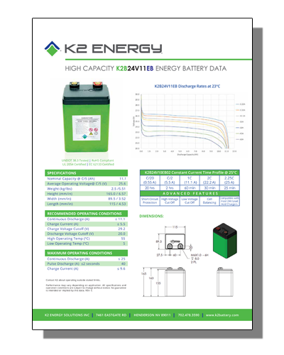 K2 Energy K2B24V11EB - K2 Energy High Capacity Lithium Iron Phosphate ...