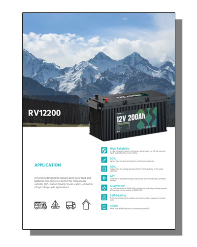 Pylontech RV12200 12.8V 200Ah 2560Wh LiFePO4 battery with Bluetooth