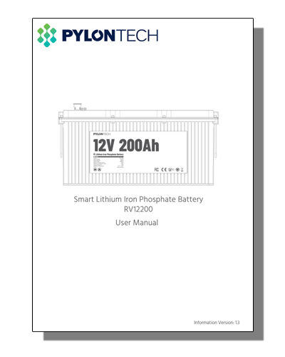 Pylontech RV12200 12.8V 200Ah 2560Wh LiFePO4 battery with Bluetooth