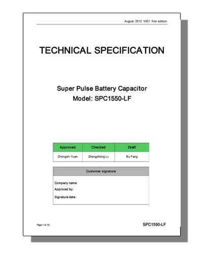 SPC1550 Fanso Super Lithium-ion Capacitor