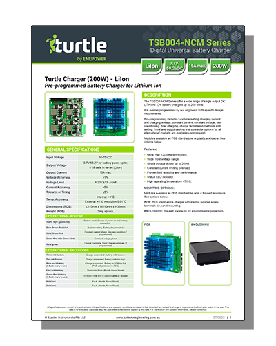 Enepower TSB004-NCM Turtle 200W Charger Series for Lithium Ion (LiIon ...