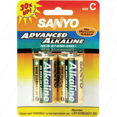 Sanyo LR14-BP2 - Consumer Alkaline Battery,Cylindrical Cell