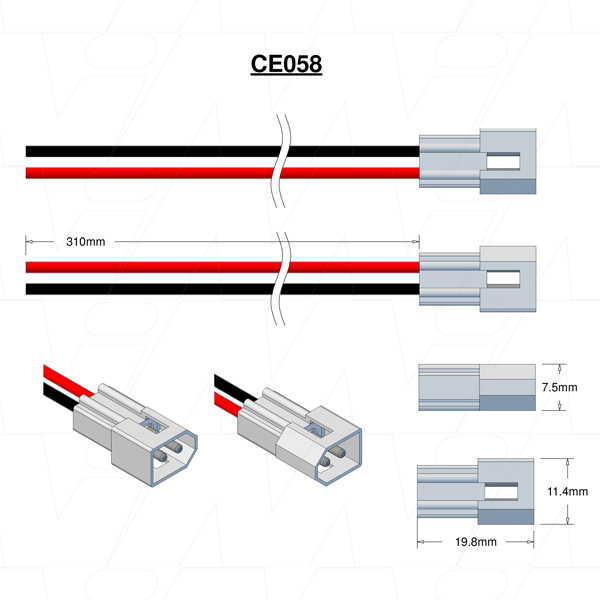 Enepower CE058 - Molex Type 03-06-2023, 20AWG 310mm Strip and Tin, Pin ...
