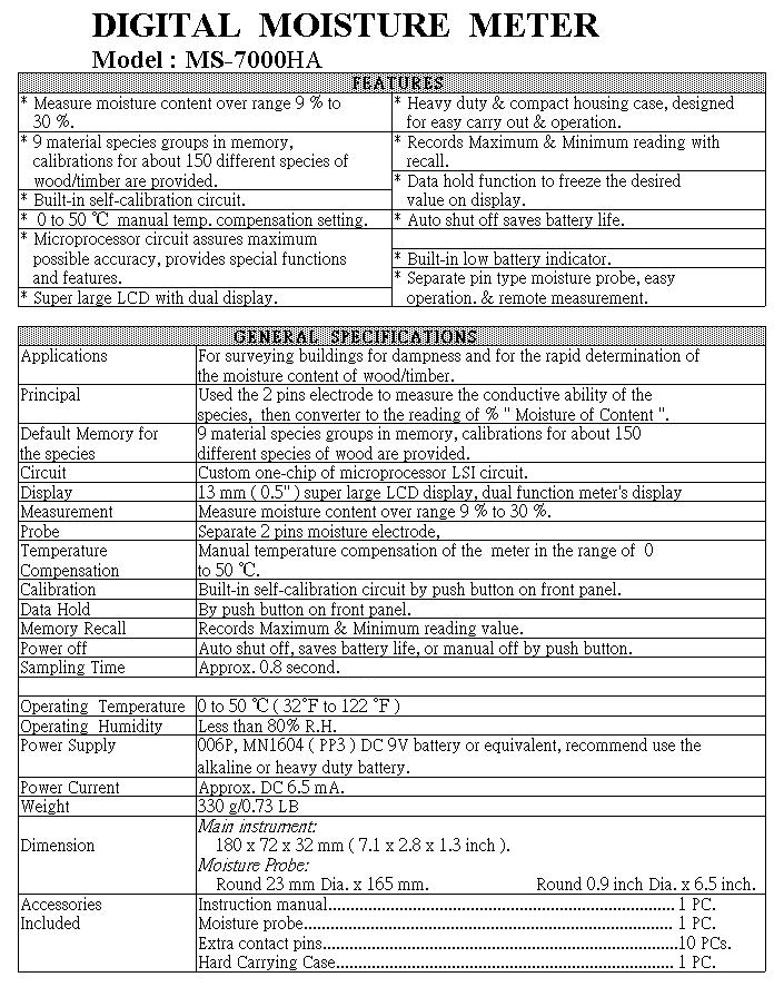 Lutron MS7000HA - Moisture Meter