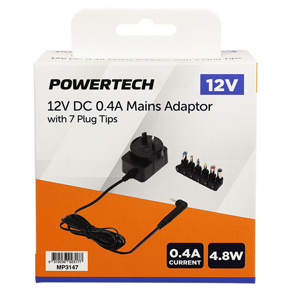 Powertech MP3147 Regulated Switchmode Power Supply 100-240VAC to 12VDC ...
