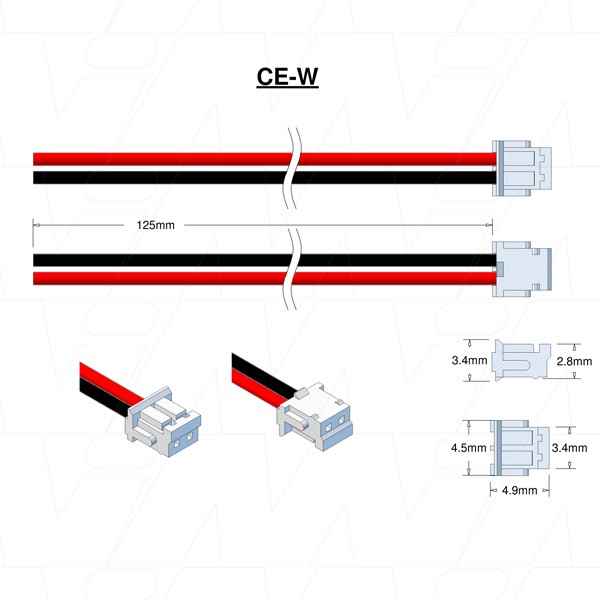 Enepower CE-W - JST type ZHR-2 c/w 125mm 26AWG leads.