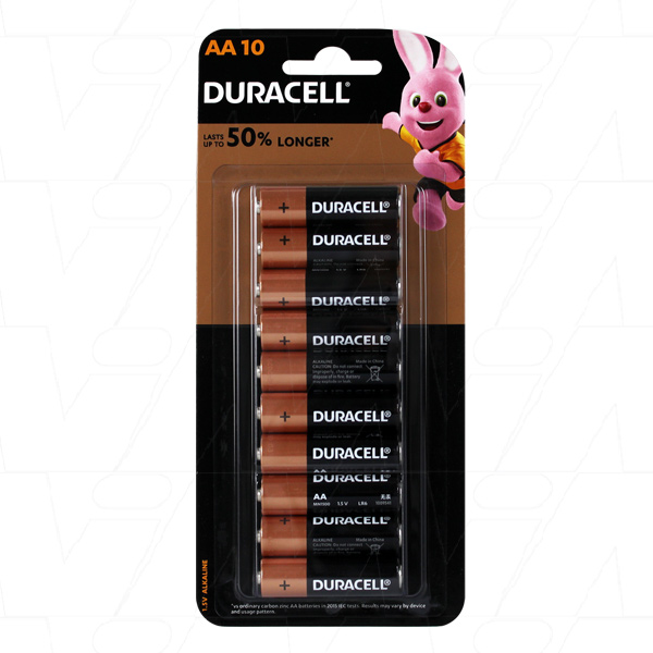Duracell MN1500B10 - Coppertop Alkaline AA, LR6 size Battery