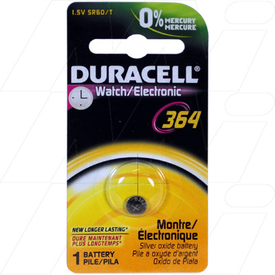 Duracell D364 - D364 Duracell Watch battery. Replaces 164, 280-34, 364 ...