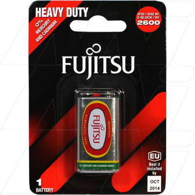 Fujitsu 6F22/2600BP1 - Fujitsu 6F22 9V size carbon zinc heavy duty ...
