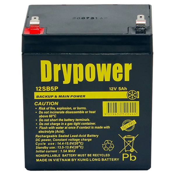 Drypower 12SB5P - Drypower 12V 5Ah Sealed Lead Acid Battery