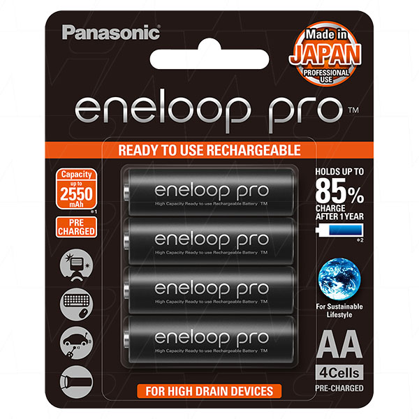 Bk 3hcce 4bt Panasonic Eneloop Pro Rechargeable Aa Battery