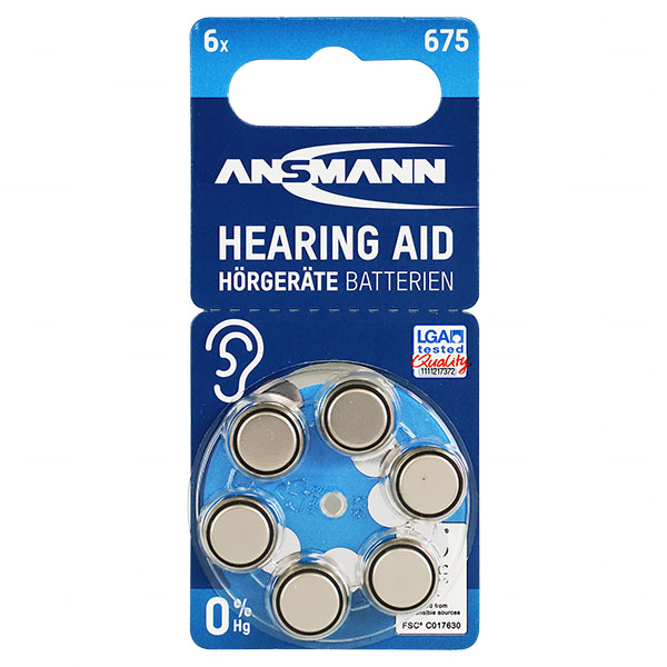 Ansmann A675-BP6(A) 5013253 Hearing Aid Battery