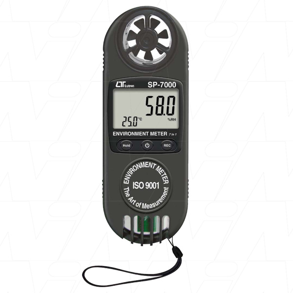 Lutron SP7000 - 7 in 1 Environment Meter - Anemometer, CMM/CFM Humidity ...