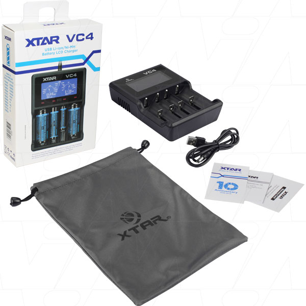 XTAR VC4 - XTAR 1-4 Cell Lithium Ion / NiMH Battery Charger with USB ...