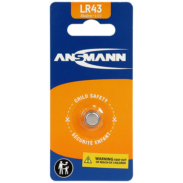 Ansmann LR43-BP1(A) 5015293 Ansmann LR43 size Alkaline Battery ...