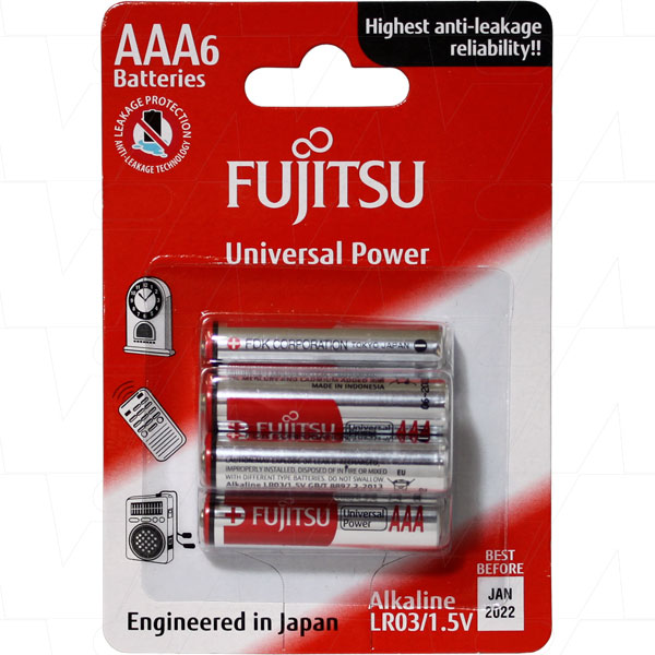 Fujitsu LR03(6B)FU - Fujitsu Universal Power LR03 AAA size alkaline ...