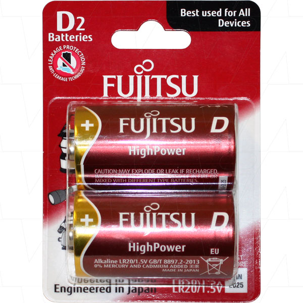 Fujitsu LR20(2B)FH - Fujitsu High Power LR20 D size alkaline battery ...