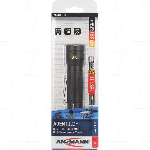 Ansmann 1600-0087 - Ansmann Agent 1.2F 230 Lumen Focusable LED Torch