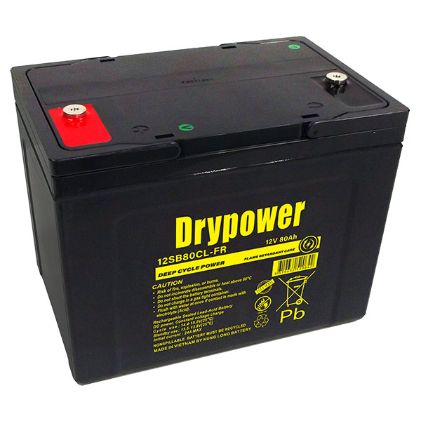 Drypower 12SB80CL-FR - Drypower 12V 80Ah SLA AGM deep cycle power battery