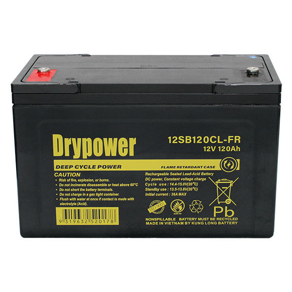 Drypower 12SB120CL-FR - Drypower 12V 120Ah SLA AGM deep cycle power battery