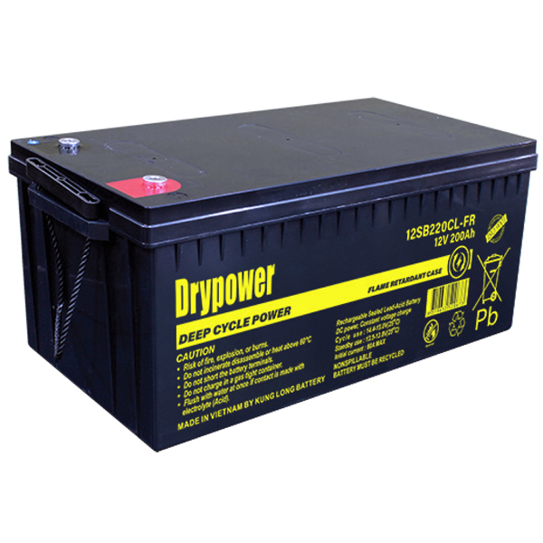 Drypower 12SB220CL-FR - Drypower 12V 220Ah SLA AGM deep cycle power battery