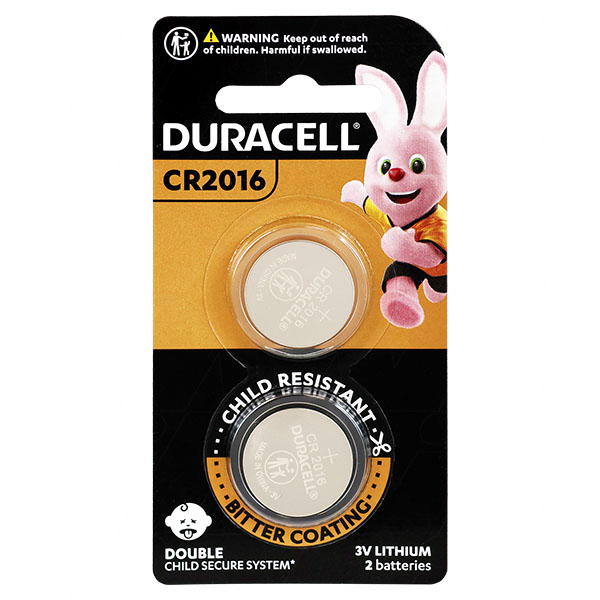 Duracell DL2016B2 - DL2016 Lithium Calculator battery. Replaces CR2016