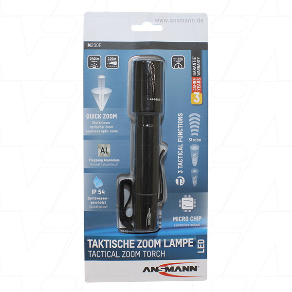 Ansmann 1600-0173 - Ansmann M200F Tactical Focusable 240 Lumen LED ...