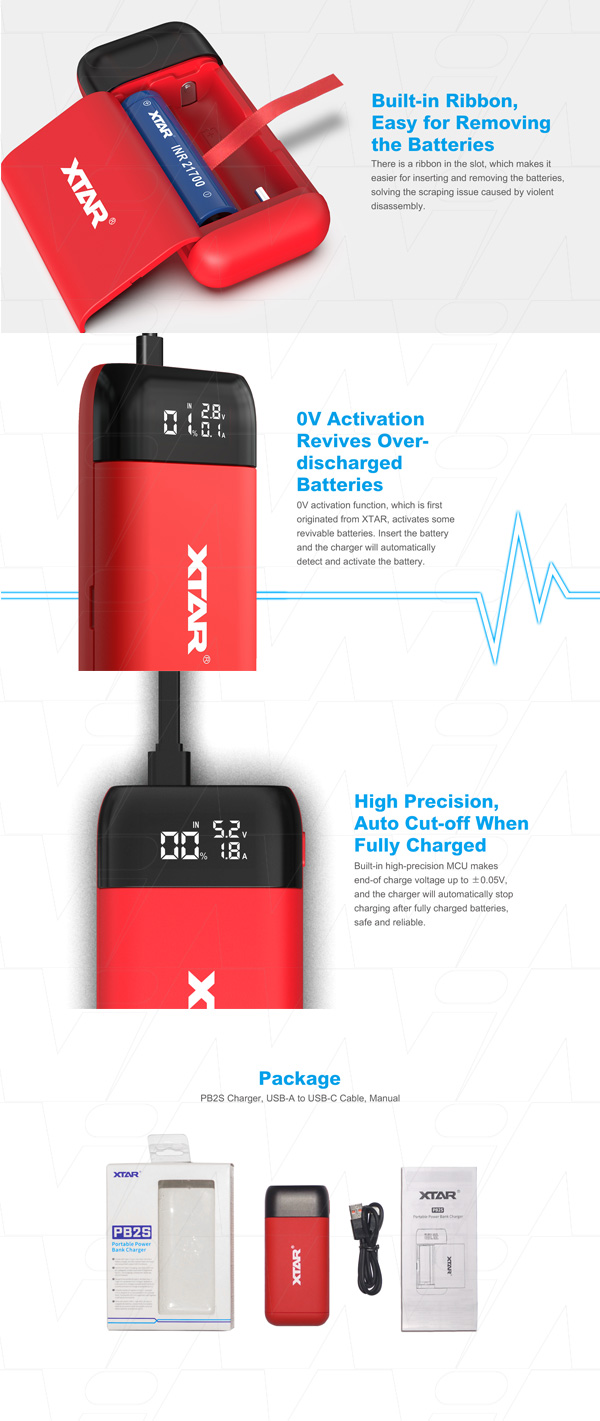 XTAR PB2S - XTAR Independent Channel 1-2 cell Lithium Ion Battery ...