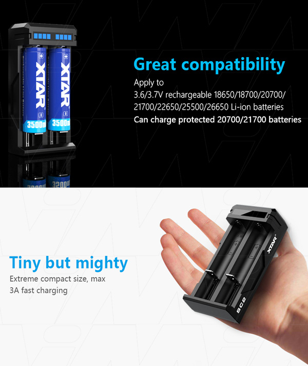 XTAR SC2 - XTAR 2 cell LiIon Fast battery charger