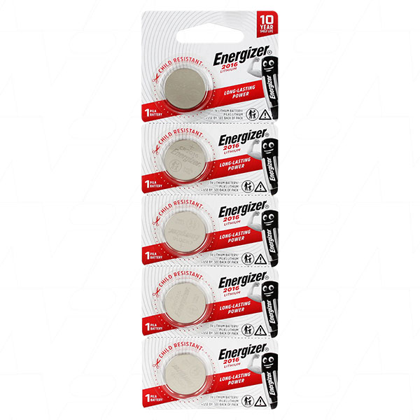 Energizer ECR2016-BP5 - CR2016 3V Lithium Coin Cell Blister of 5