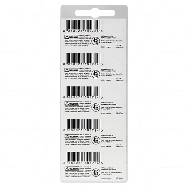 Energizer 317TZ-BP5 - Energizer 1.55V 11.5mAh Silver Oxide Watch ...