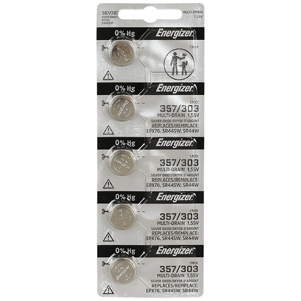 Energizer 357/303TZ-BP5 - Energizer 1.55V 138mAh Silver Oxide Watch ...