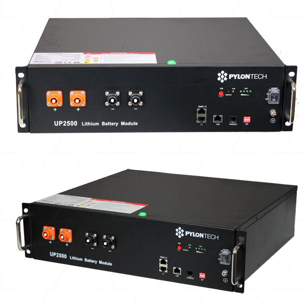 Pylontech UP2500 Rack mount LiFePO4 battery 25.6V 111Ah 2840Wh 8S3P 19"