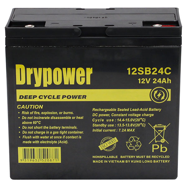 Drypower 12SB24C - Drypower 12V 24Ah SLA AGM deep cycle power battery