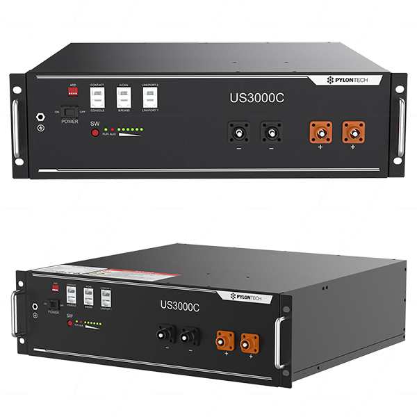 Pylontech US3000C Rack mount LiFePO4 battery 48V 74Ah 3552Wh 15S2P