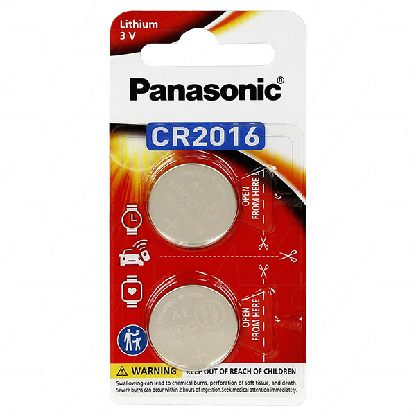 Panasonic CR2016-BP2(P) Consumer Lithium Battery, Coin Cell