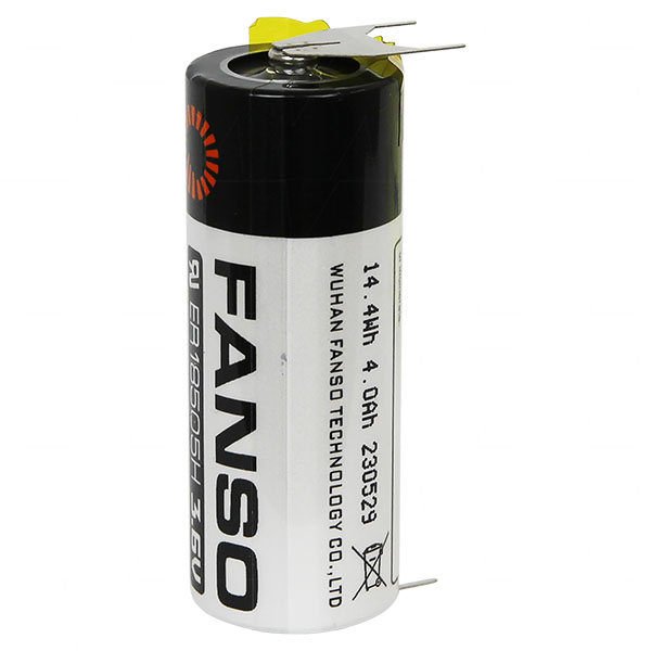 Fanso ER18505H-3FP Fanso A size 3.6V 4000mAh Lithium Thionyl Chloride ...