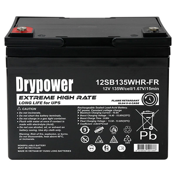 Drypower 12SB135WHR-FR 12V 36Ah 135W/Cell Extreme HR UPS Battery