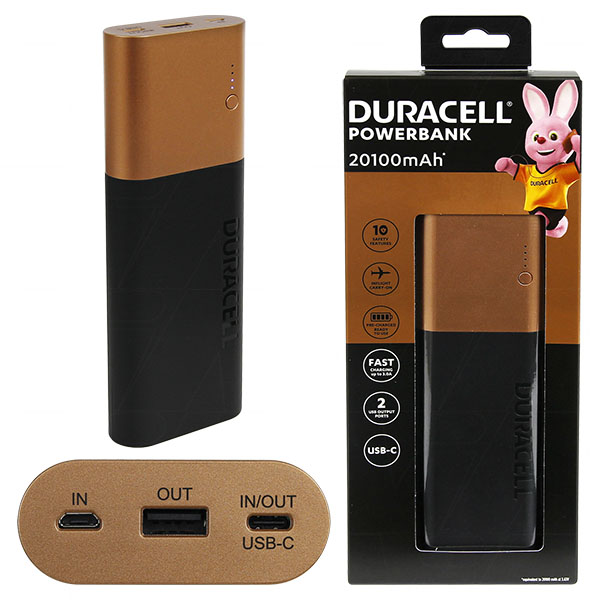 Duracell PB7 - Duracell 20,100mAh power bank with two USB output ports ...