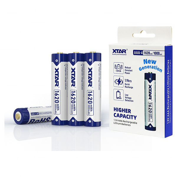XTAR AAA-1620B4 1620mWh/1000mAh AAA size Protected Lithium Ion Battery