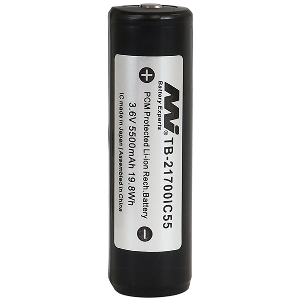 MI Battery Experts TB-21700IC55-BP1 21700 5.5Ah Protected LiIon Battery