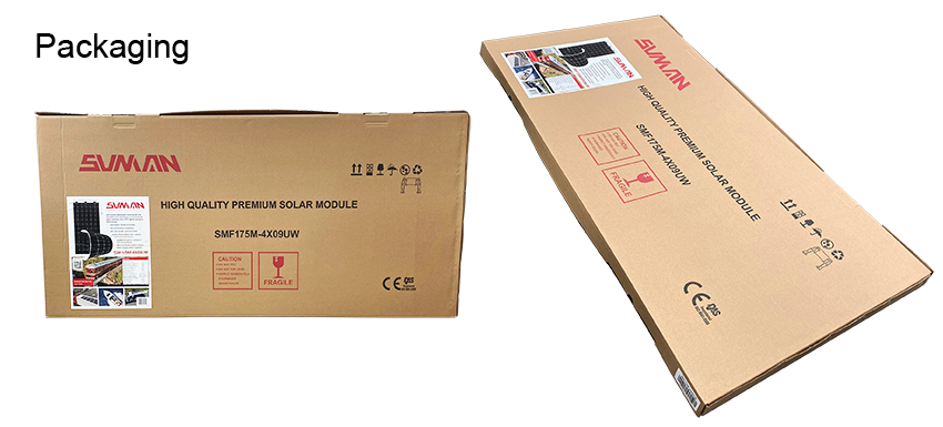 Sunman SMF175M-4X09UW 175 Watt eArc Frameless Flexible Mono Solar Panel ...