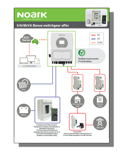 Noark Inverters EX9N-DH-8KS-AU BONUS Noark SION Single Phase Hybrid ...