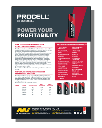 Procell Batteries Catalogues & Brochures