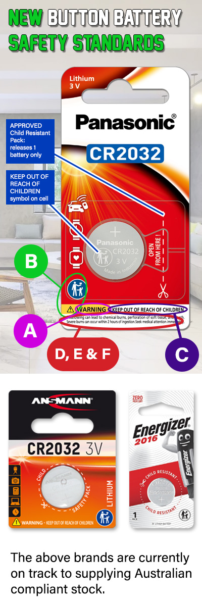Button/Coin Battery NEW Safety Standards